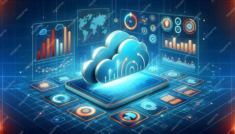 Photo Realistic As Cloud Computing Performance Monitoring With Graph And Dashboard Symbols