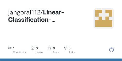 GitHub Jangoral Linear Classification Perceptrone