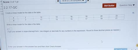 Solved 18 Of 37 016 Complete Skill Builder Question Help Cab