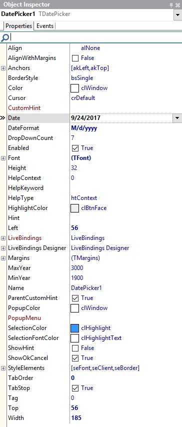 Using The Date Picker Control Rad Studio Using The Date Picker Control Rad Studio