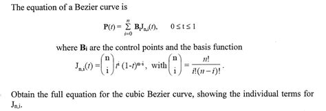 [solved] The Equation Of A Bezier Curve Is 17 P T Solutioninn