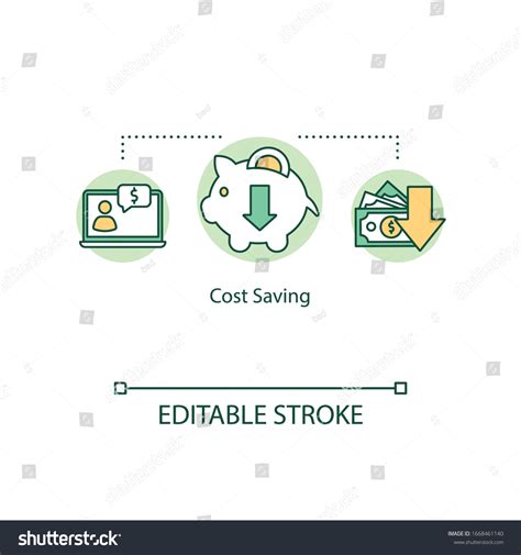 Cost Saving Concept Icon Reducing Expenses Stock Vector Royalty Free