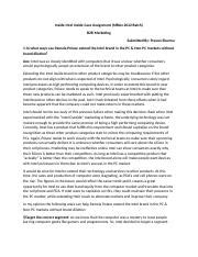 Inside Intel Inside Case Assignment Prasun Docx Inside Intel Inside Case Assignment MBAx 2022