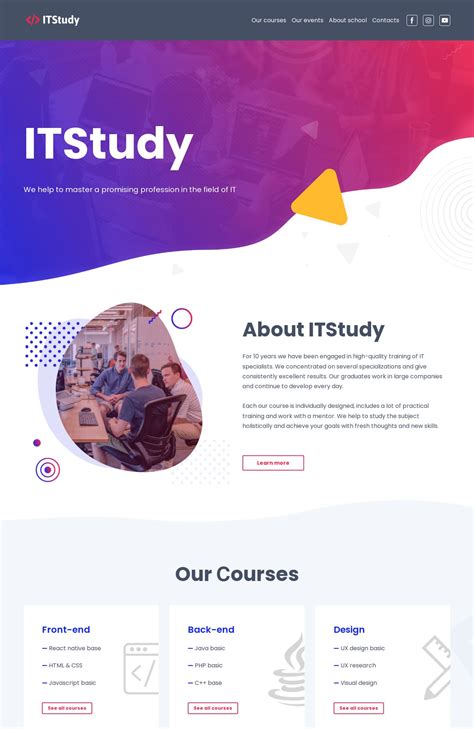 Frontend Courses Website Design Free Template By Weblium