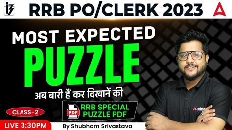 Rrb Poclerk 2023 Most Expected Puzzle Questions By Shubham Srivastava 2 Youtube