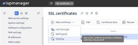 Ispmanager 6 Lite Pro Host Documentation Ssl Certificate Types In