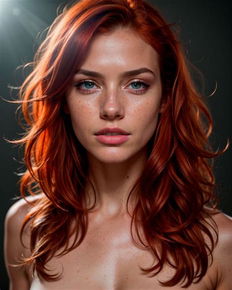 Portrait Of A Gorgeous Blue Eyed Redheaded Girl By Allureandfire On