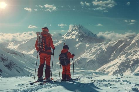 Premium Photo Mother And Son Having A Ski Trip