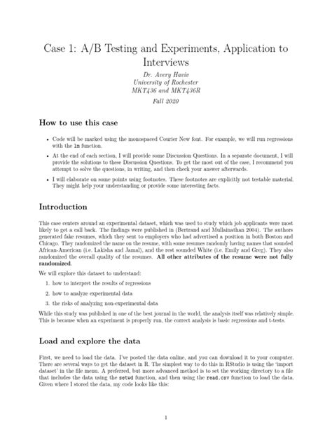 Case 1 Interview Experiment Pdf Errors And Residuals