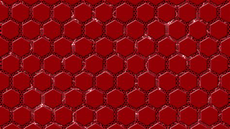 Abstract Hi Tech Hexagonal Shapes With Glowing Metal Mesh Futuristic Background Red Hex Shapes