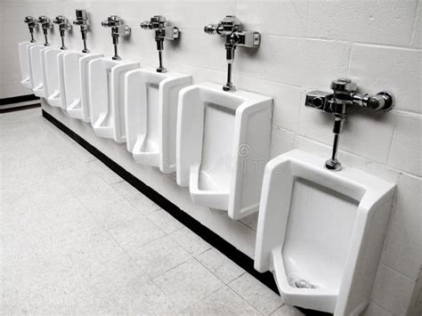 Public Restroom Urinals In Men S Room Bathroom Stock Image Image Of