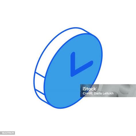 윤곽선의 등각 투영 둥근 모양 아이콘입니다 현대 평면 벡터 일러스트 레이 션입니다 둥근 모양의 시계 기호입니다 소셜 미디어 마케팅 아이콘입니다 2차 도형에 대한 스톡 벡터