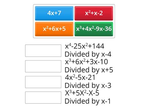 Dividing Polynomials Match Up