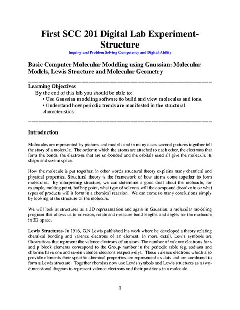 basic computer molecular modeling using gaussian molecular models lewis structu understand