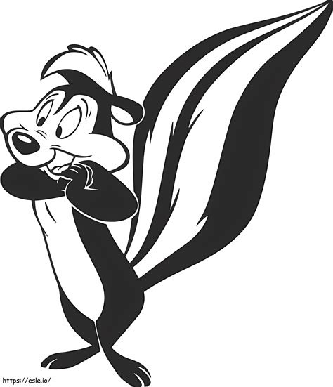 Happy Pepe Le Pew Coloring Page