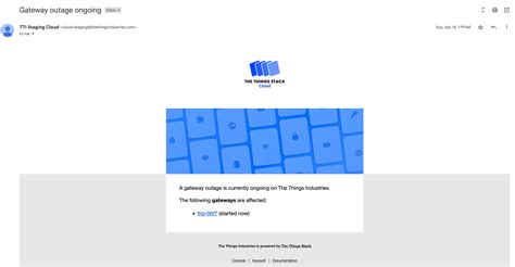 Gateway Outage Alerting The Things Stack