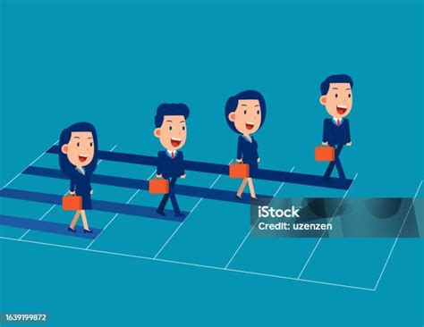 그래프를 걷는 사업가들 비즈니스 만화 벡터 일러스트 레이 션 개념 걷기에 대한 스톡 벡터 아트 및 기타 이미지 걷기 그래프
