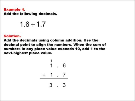 Math Example Decimal Concepts Adding Decimals Example 4 Media4math