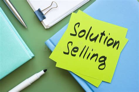 Sticker With The Phrase Solution Selling Represents Effective Sales