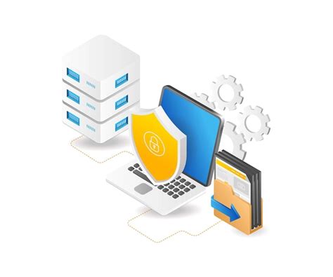 Premium Vector Process Server Data Security Computer