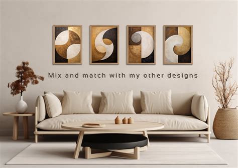Boho Yin Yang Abstract Art Digital Download Printable Wall Art