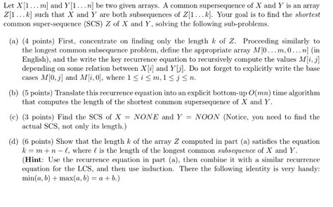 Let X 1m And Y 1n Be Two Given Arrays A