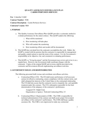 Fillable Online QASP Army Template Fax Email Print PdfFiller