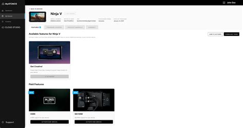 Activation Menu Support Atomos