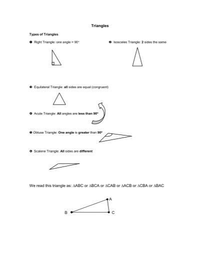 Triangles We Read This Triangle As ABC Or BCA Or CAB Or ACB