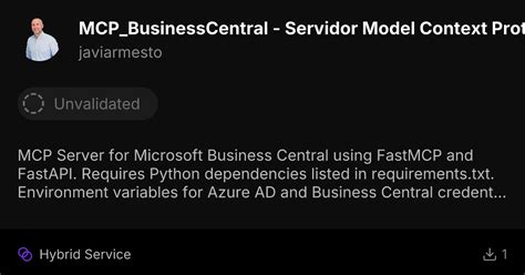 Mcp Businesscentral Servidor Model · Lobehub