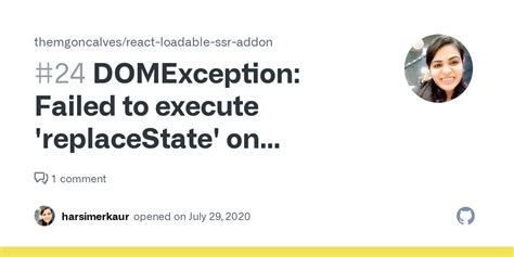 DOMException Failed To Execute ReplaceState On History A History State Object With