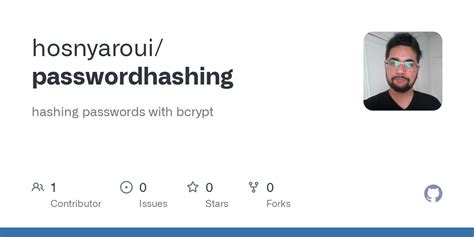 Github Hosnyarouipasswordhashing Hashing Passwords With Bcrypt