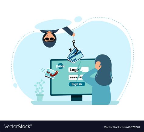 User Is Sitting At Computer Hacker Attack Vector Image