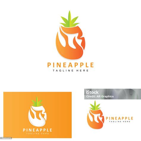 파인애플 로고 디자인 신선한 과일 벡터 농장 일러스트 레이 션 과일 제품 브랜드 라벨 로고에 대한 스톡 벡터 아트 및 기타