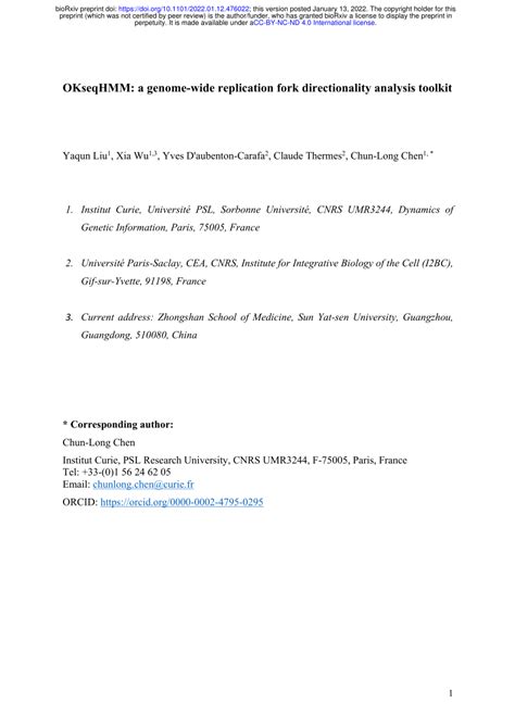Pdf Okseqhmm A Genome Wide Replication Fork Directionality Analysis Pdf Okseqhmm A Genome Wide Replication Fork Directionality Analysis
