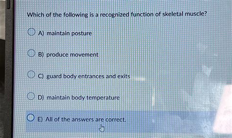 Solved Which Of The Following Is A Recognized Function Of Chegg