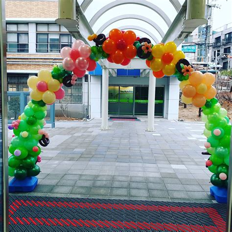 풍선꽃아치 풍선아치장식 풍선데코 포토존풍선 입학식장식 Partyndeco 파티앤데코