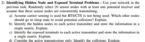solved identifying hidden node and exposed terminal problems