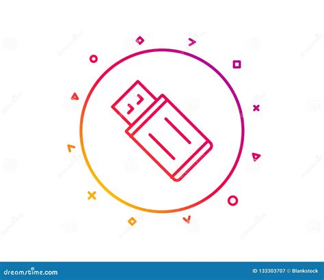 Usb Flash Drive Line Icon Memory Stick Sign Vector Stock Vector Illustration Of Memory