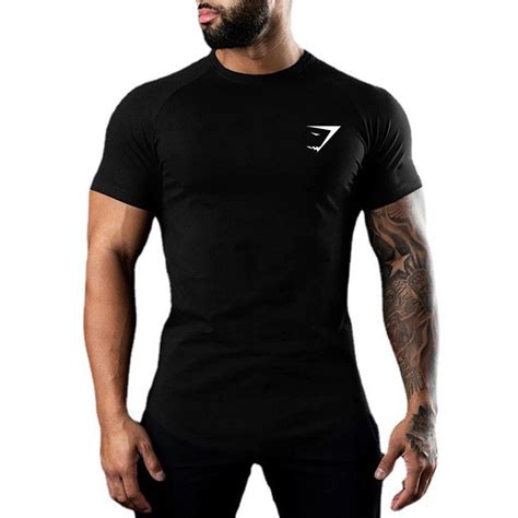 Camiseta Masculina Fitness Tubarão Esportivo Manga Curta Roupas Casuais
