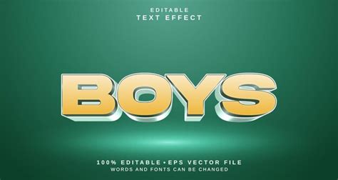 Premium Vector | Editable text style effect Boys text style theme