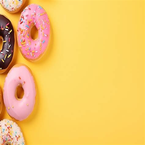 Premium Ai Image Cute Donuts In Colorful
