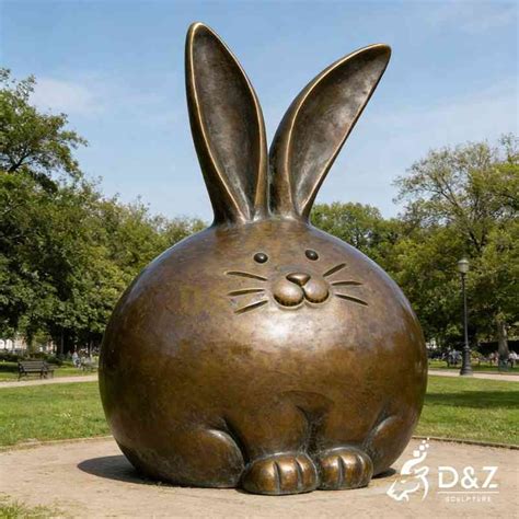 Large Outdoor Bronze Fat Rabbit Statue For Sale Dzj 335