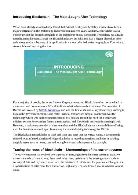 Ultimate Guide To Understand What Is Blockchain Technology Pdf
