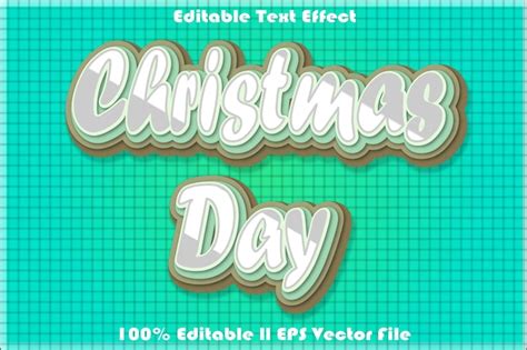 크리스마스 편집 가능한 텍스트 효과 프리미엄 벡터