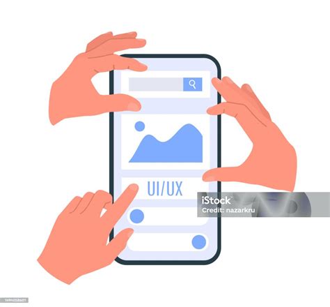 Human Hands Working On Layout Mobile Application Ui Ux Design Vector Flat Illustration Isolated