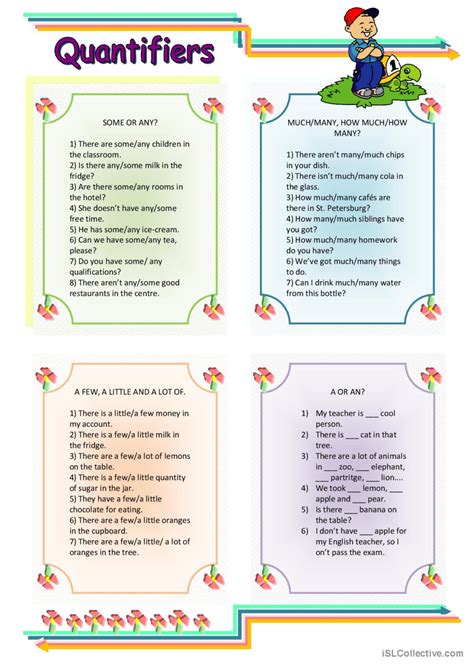 Quantifiers Español Ele Hojas De Trabajo Pdf And Doc