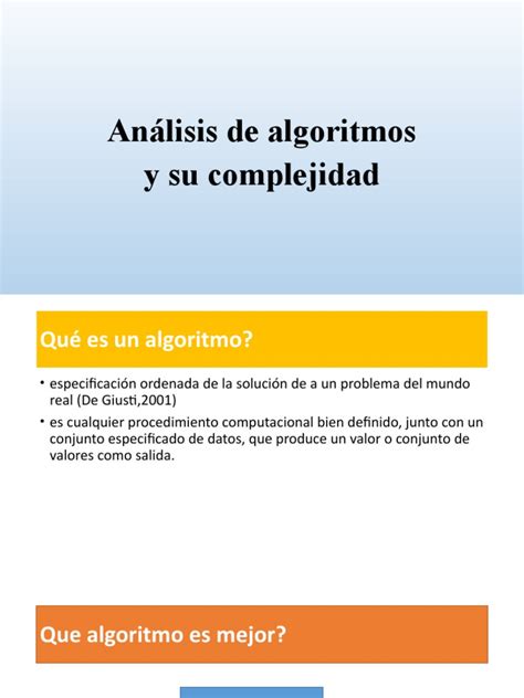 Complejidad Algorítmica Pdf Algoritmos Teoría De La Complejidad Computacional