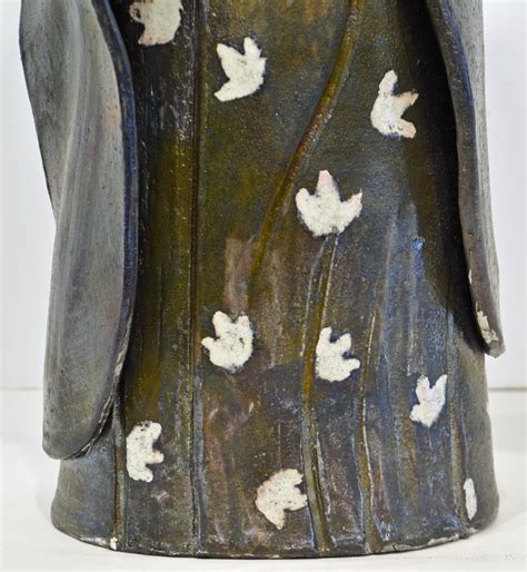 Raku Style Ceramic Kimono Sculpture Signed By Kathryn Manry Quadra