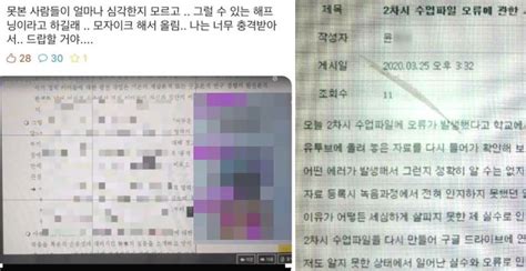 충격 받아서 드랍할거야 한국외대 사이버 강의 중 음란물 노출한 교수 오펀 디스커스